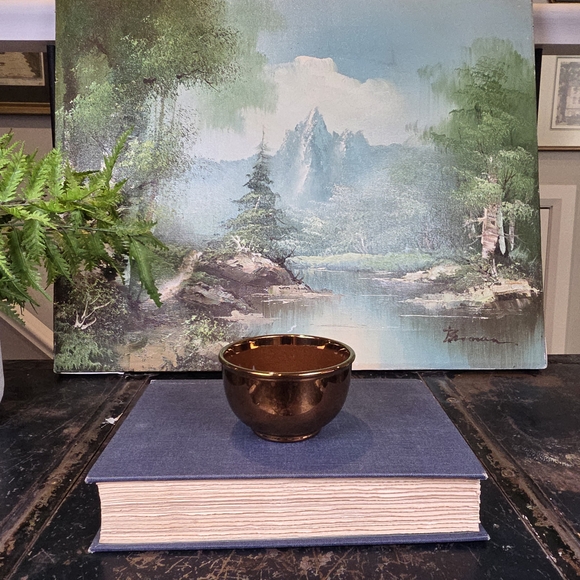Antique | Accents | Vintage Copper Lusterware Small Bowlvase Pottery ...